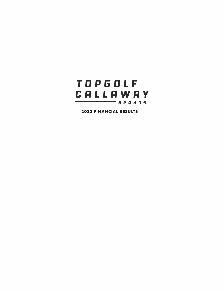 Topgolf Callaway Brands Corp. 2022 Annual Report